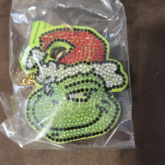 Accessories | Grinch Festive Rhinestone Keychain | Poshmark